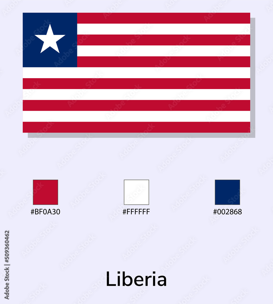 Vetor de Vector Illustration of Liberia flag isolated on light blue ...