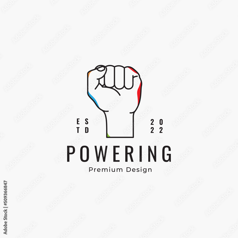 power hand logo design vector illustration Stock Vector | Adobe Stock