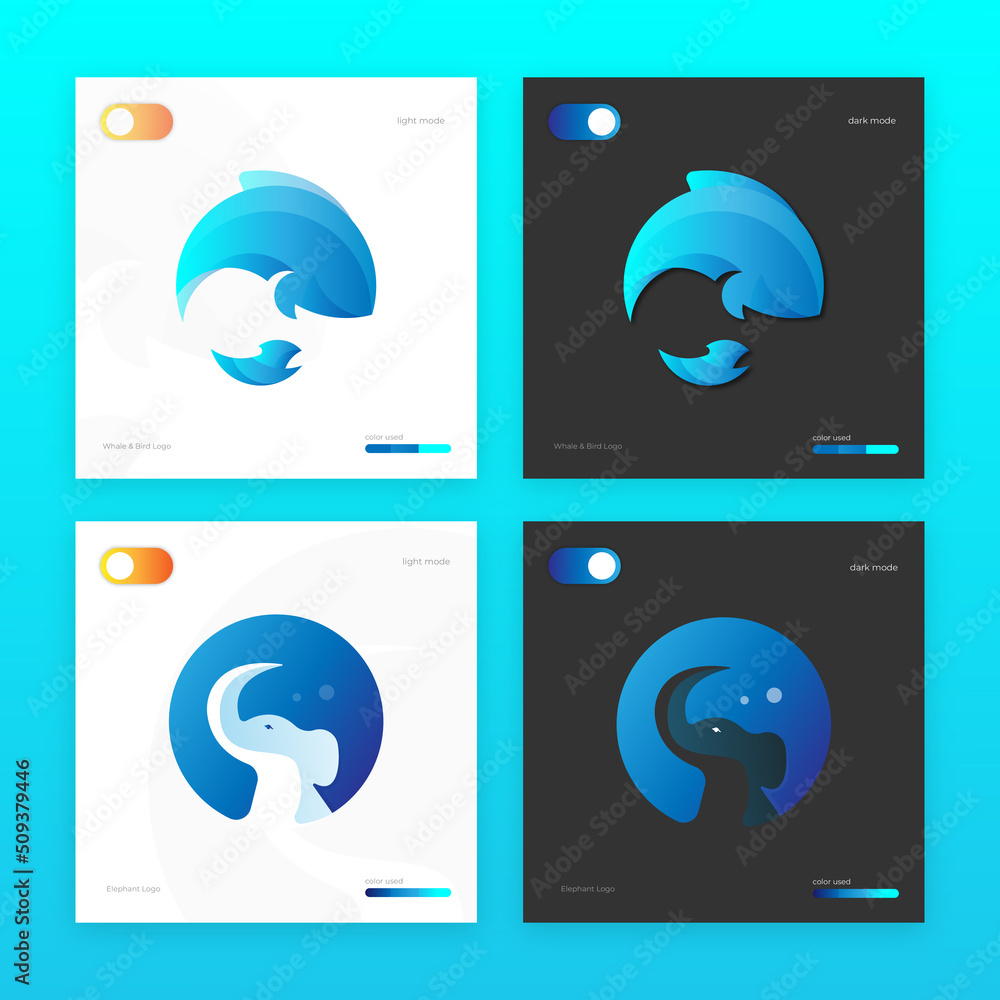 Animal logo gradient bundle Stock Vector | Adobe Stock
