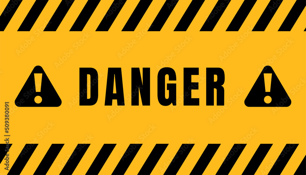 Danger signs that warn of possible danger to life and health. Yellow ...
