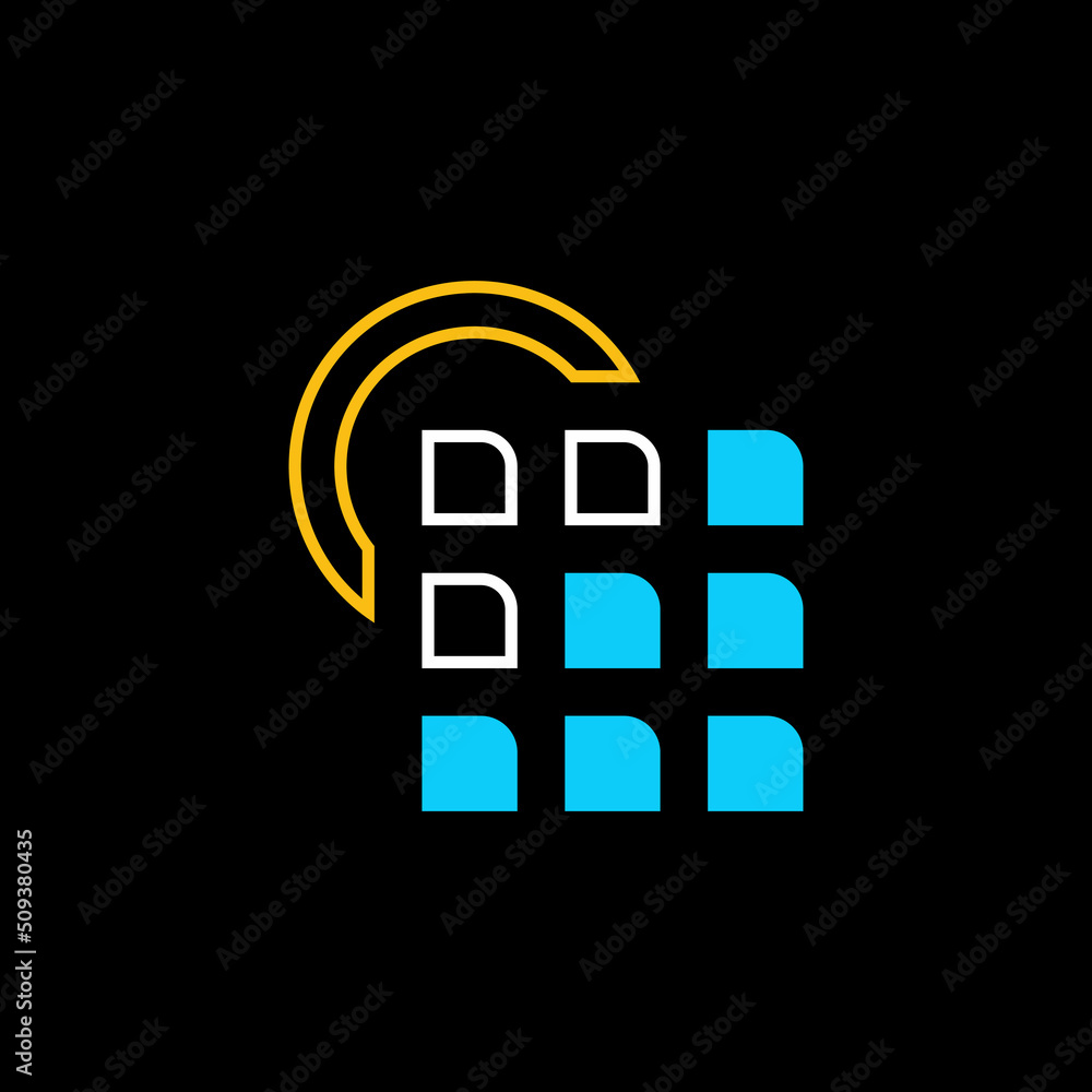 Nine rectangulars block and line out with letter C on top corner image ...