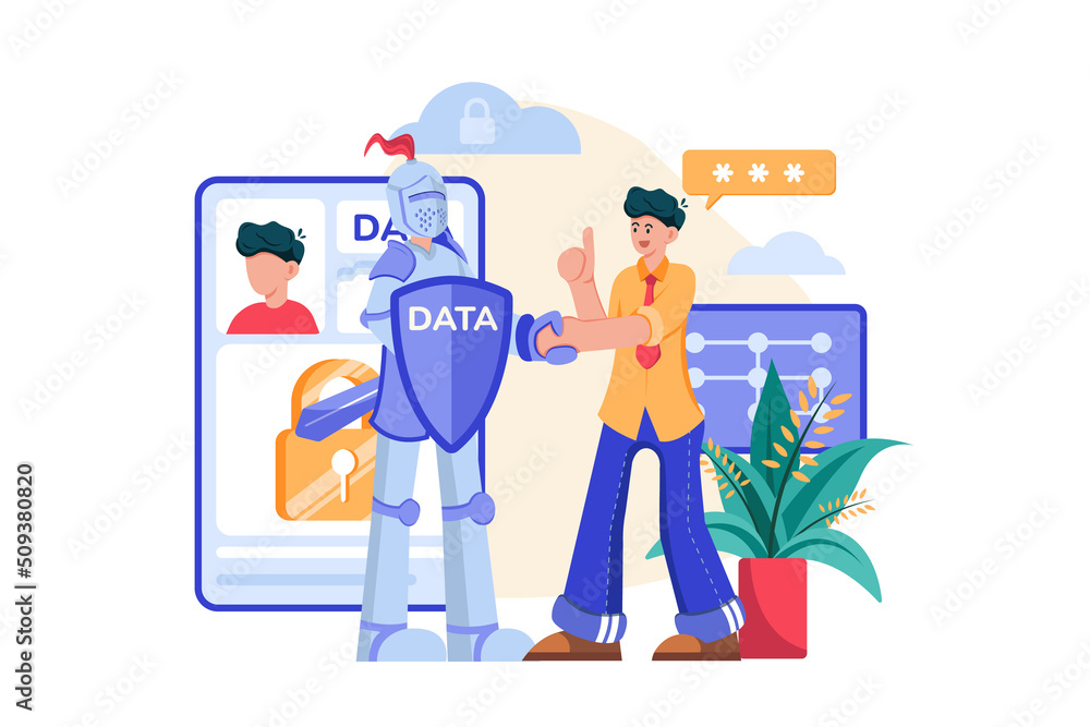 Securing personal data Stock Illustration | Adobe Stock