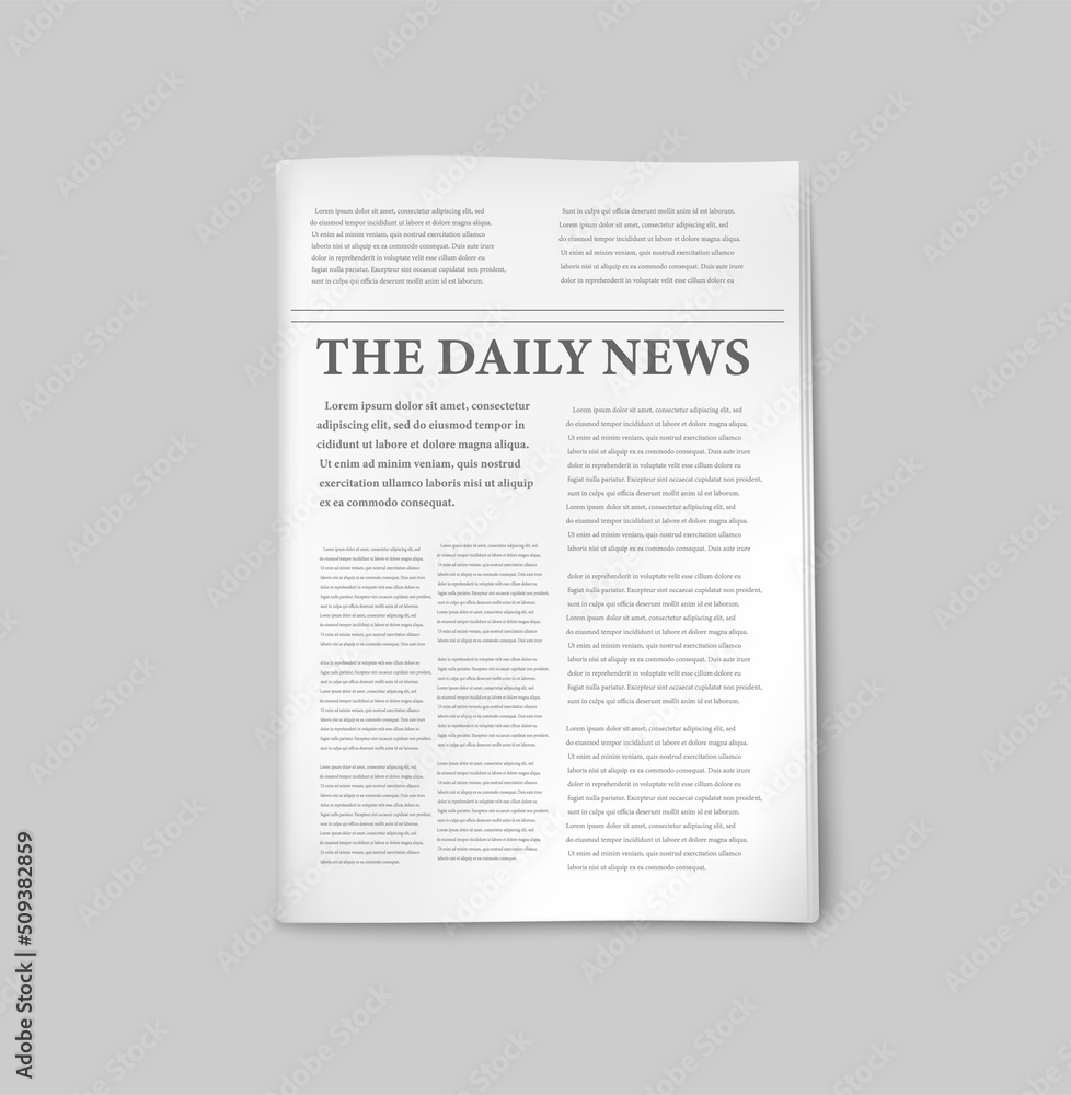 Realistic white newspaper mockup with header and columns Stock Vector ...