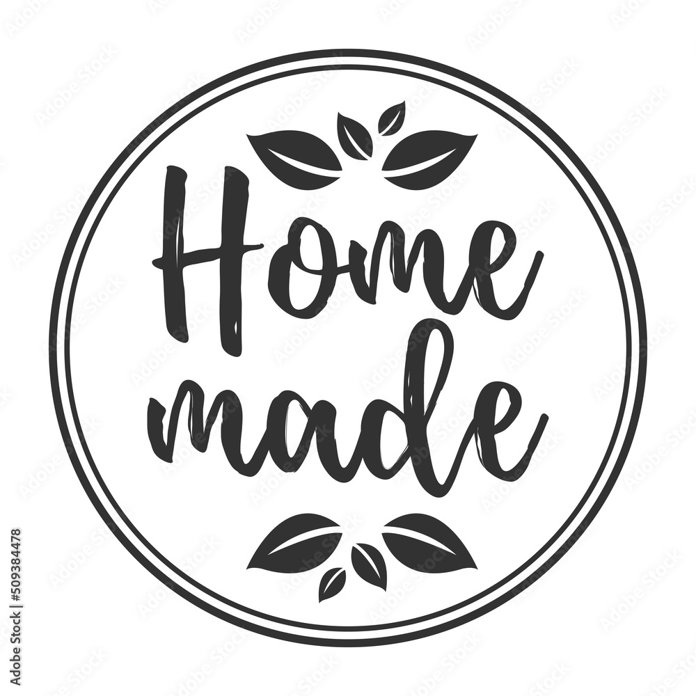 Home made stamp with house and plant illustration Stock Vector | Adobe ...