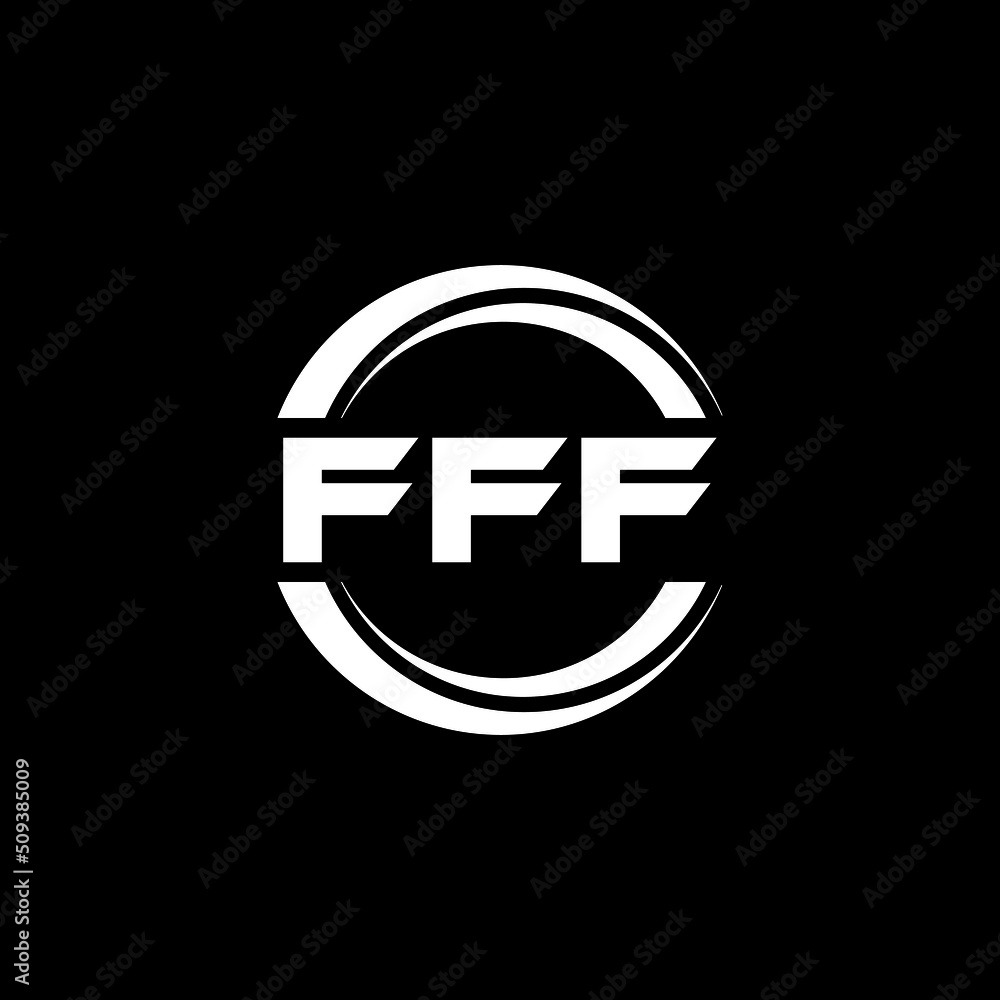 FFF letter logo design with black background in illustrator, vector ...