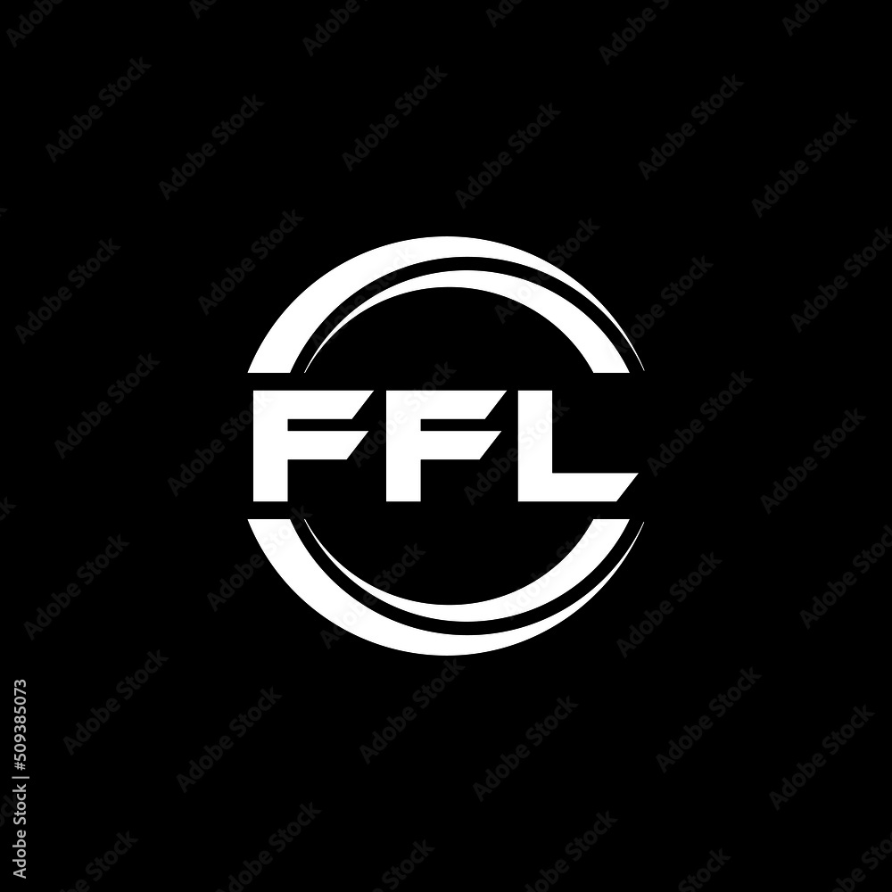 FFL letter logo design with black background in illustrator, vector ...