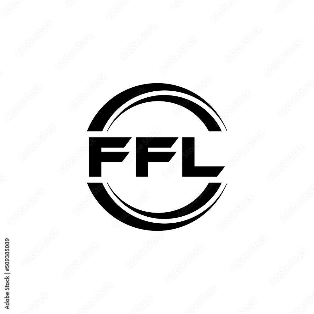 FFL letter logo design with white background in illustrator, vector ...