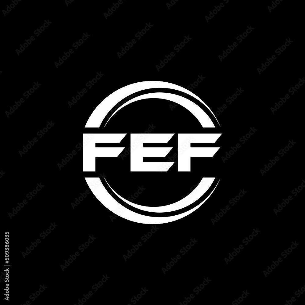FEF letter logo design with black background in illustrator, vector ...