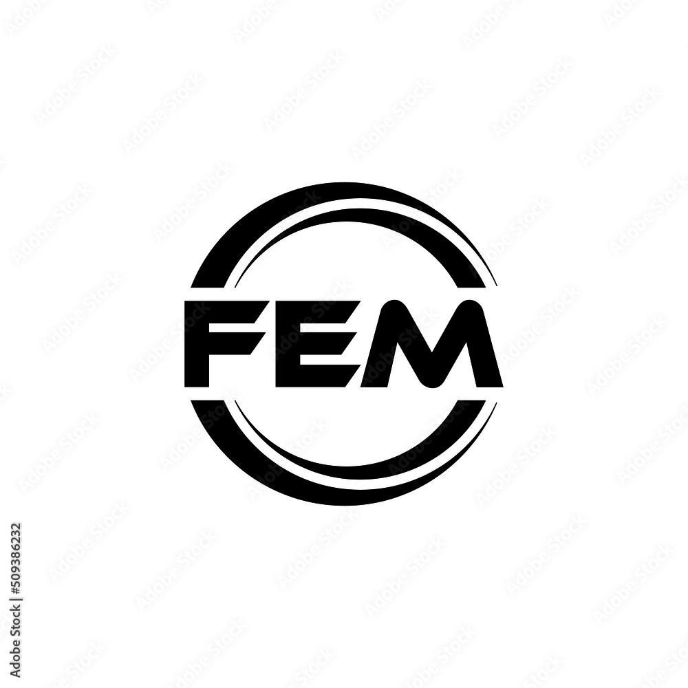 FEM letter logo design with white background in illustrator, vector ...
