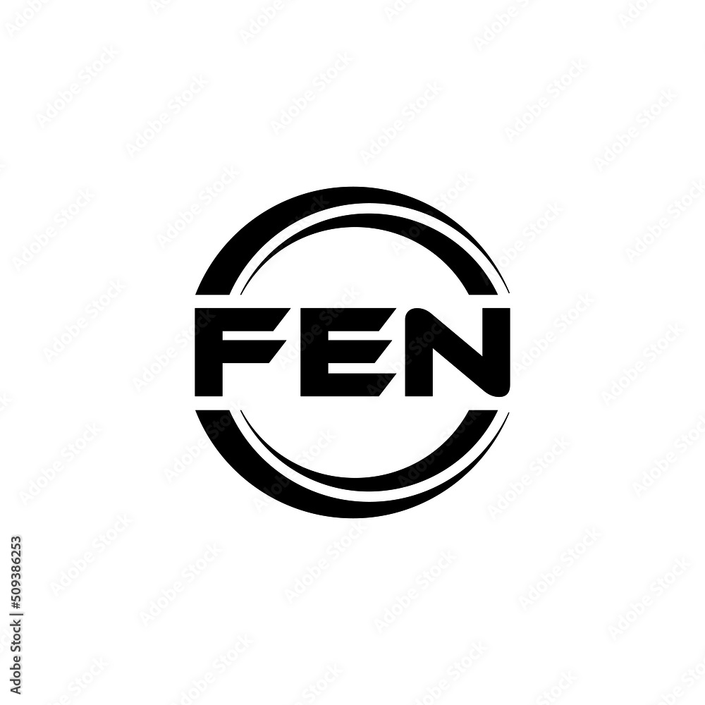 Vecteur Stock FEN letter logo design with white background in ...