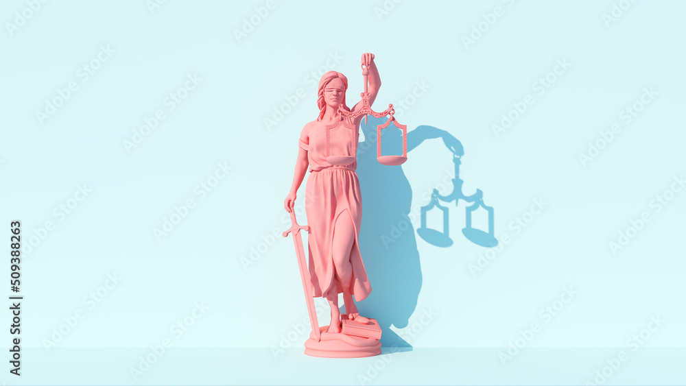 Pink Lady Justice Statue Personification of the Judicial System ...
