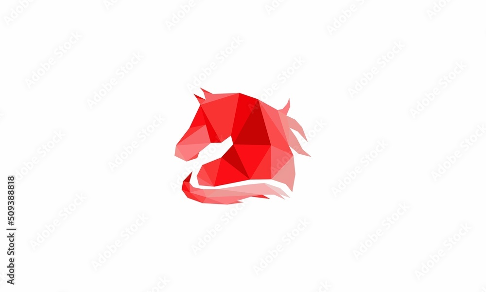 polygon horse head Stock Vector | Adobe Stock