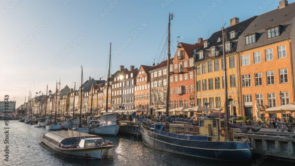 Copenhagen Denmark time lapse 4K, city skyline sunset timelapse at ...