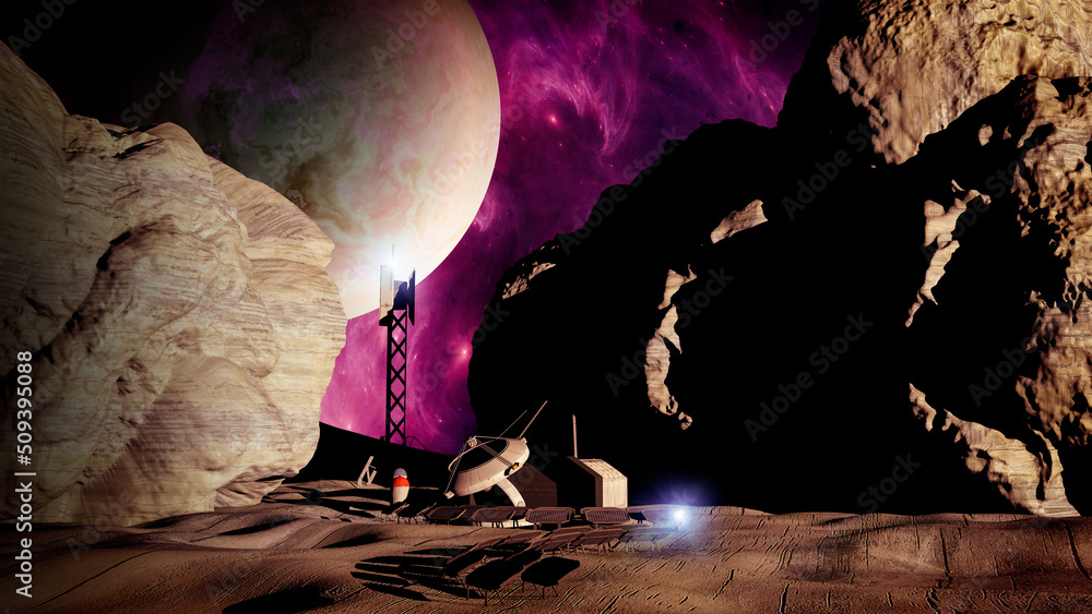 Space outpost, conquest of space. Scientific progress. Creation of a ...