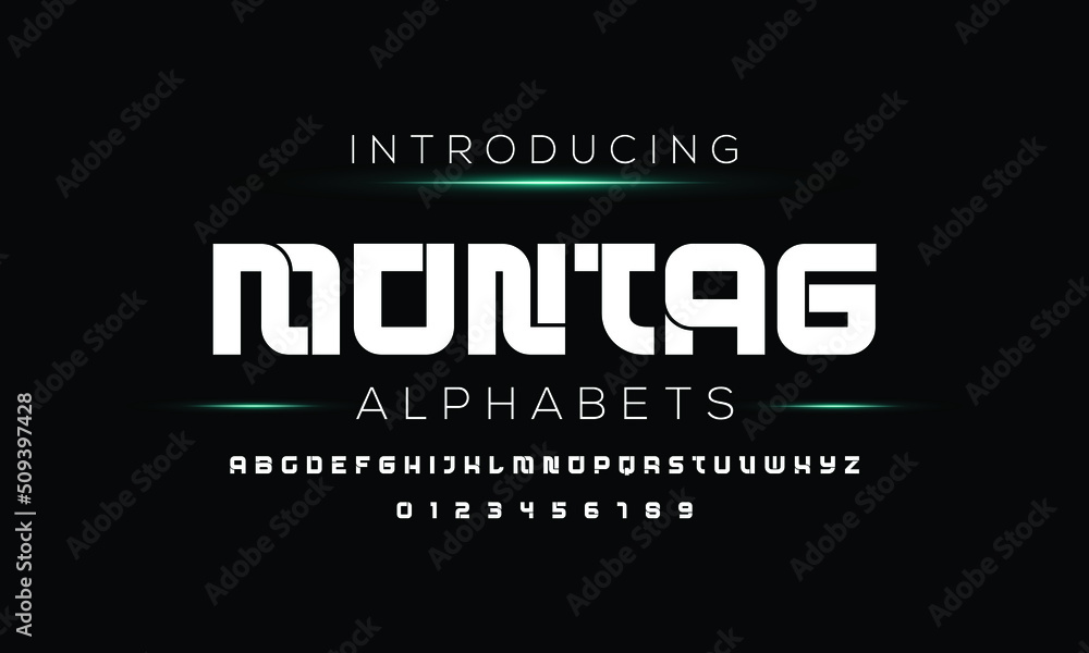 MONTAG tech vector font typeface unique font design. Typeface urban ...