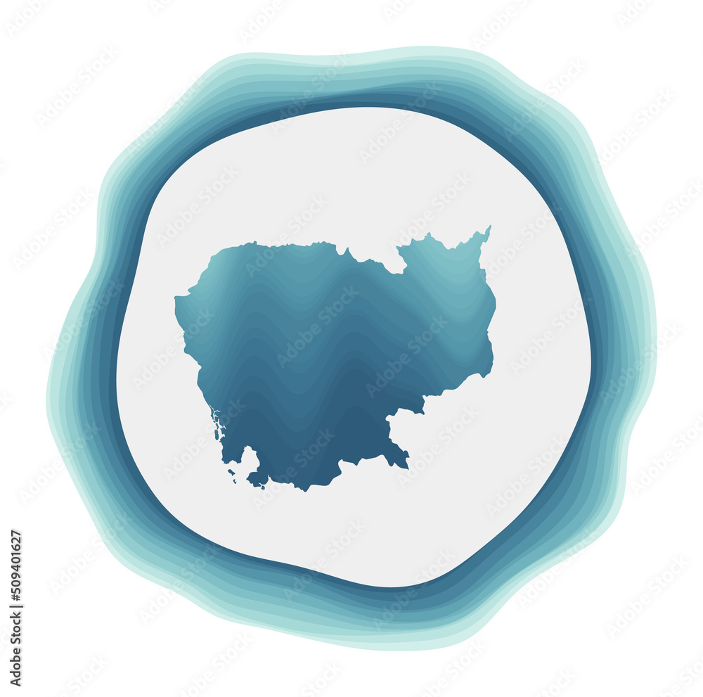 Cambodia logo. Badge of the country. Layered circular sign around ...