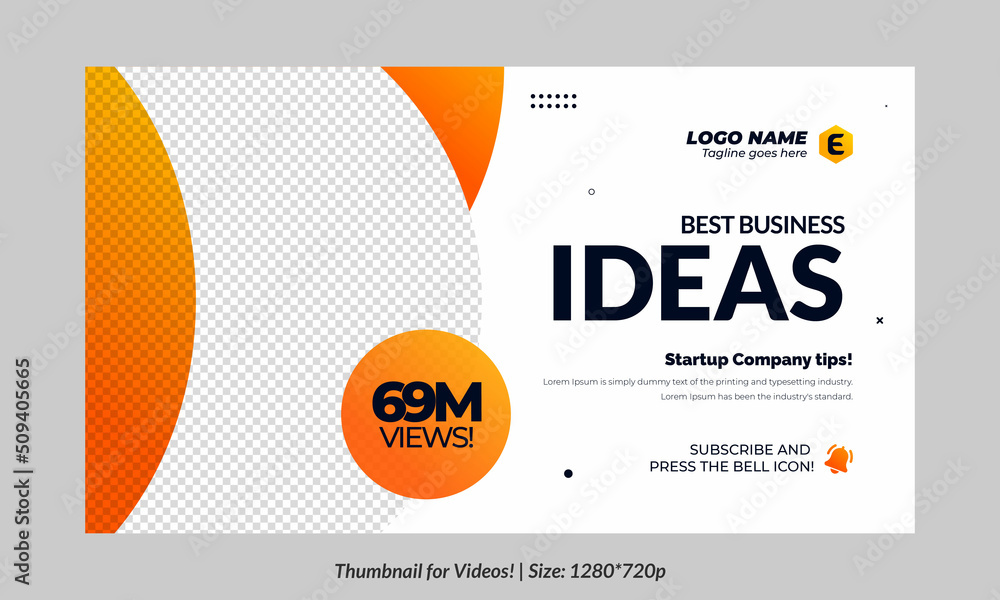 Editable thumbnail for videos and all social platforms. Premium ...