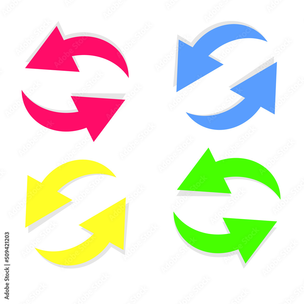 Arrow right icons set. Color arrow symbols. Collection curved arrows ... Arrow right icons set. Color arrow symbols. Collection curved arrows ...