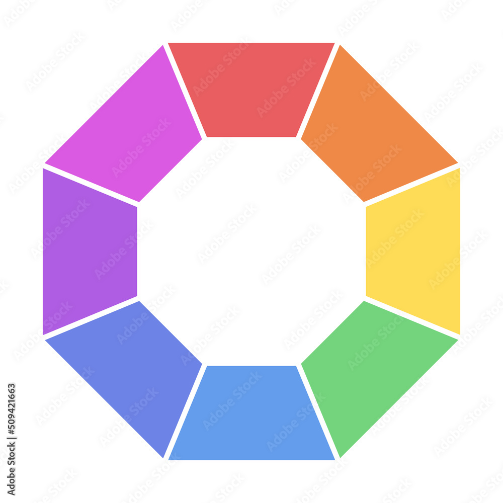 Octagon diagram template icon. 8 separated elements infographic ...