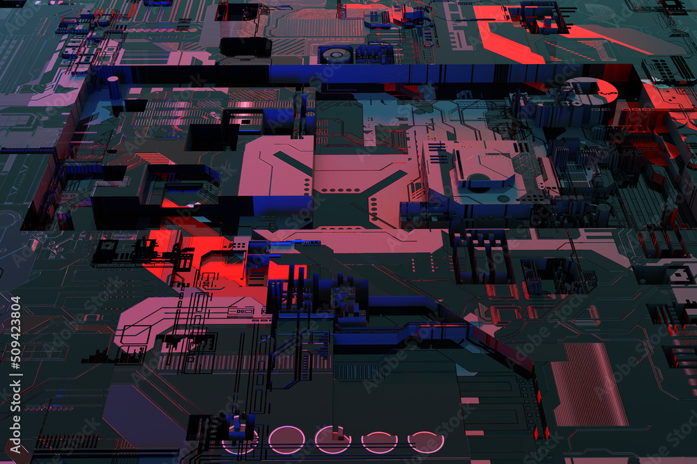 Cyber background. Texture of cyber warfare. Fragment of spaceship armor ...