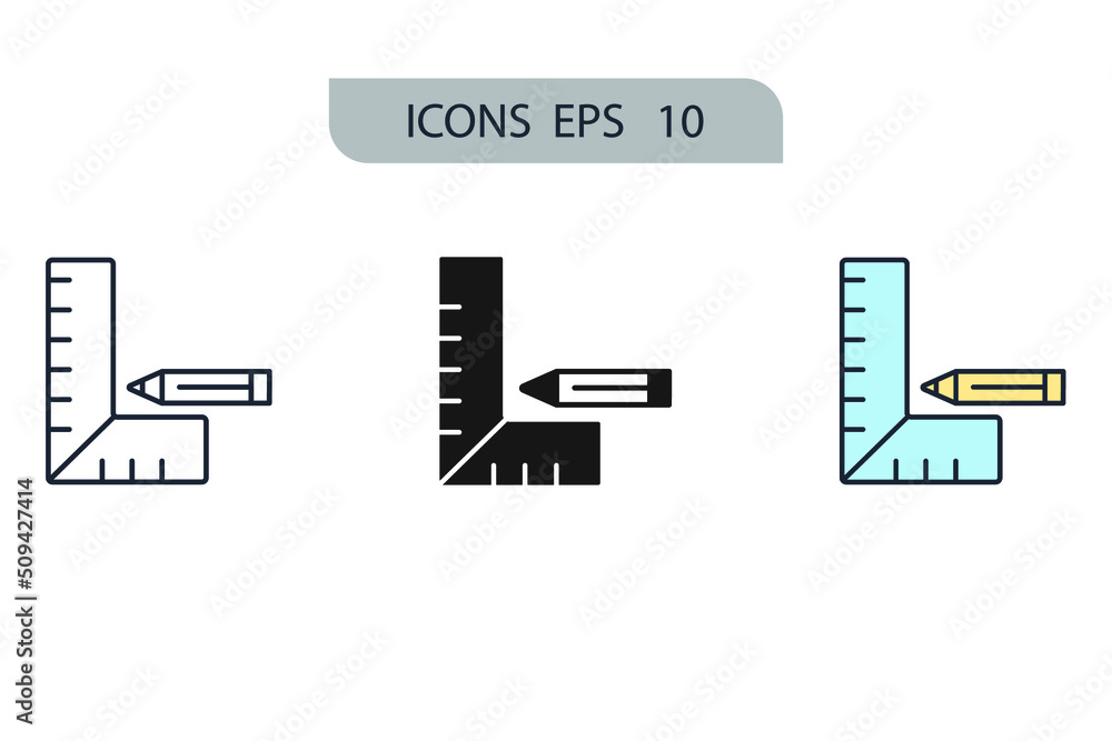 Measurement icons symbol vector elements for infographic web Stock ...