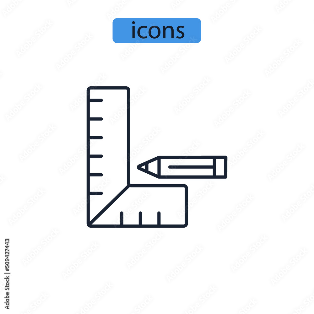 Measurement icons symbol vector elements for infographic web Stock ...