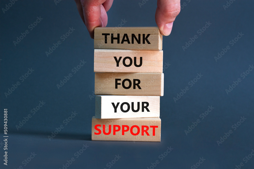 Thank you for support symbol. Concept words Thank you for your support ...