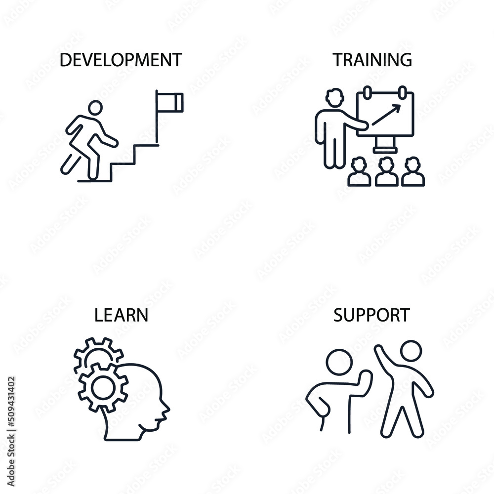 capacity building icons symbol vector elements for infographic web ...