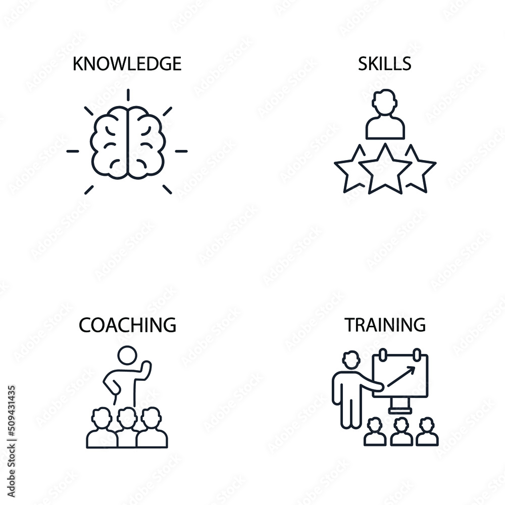 capacity building icons symbol vector elements for infographic web ...