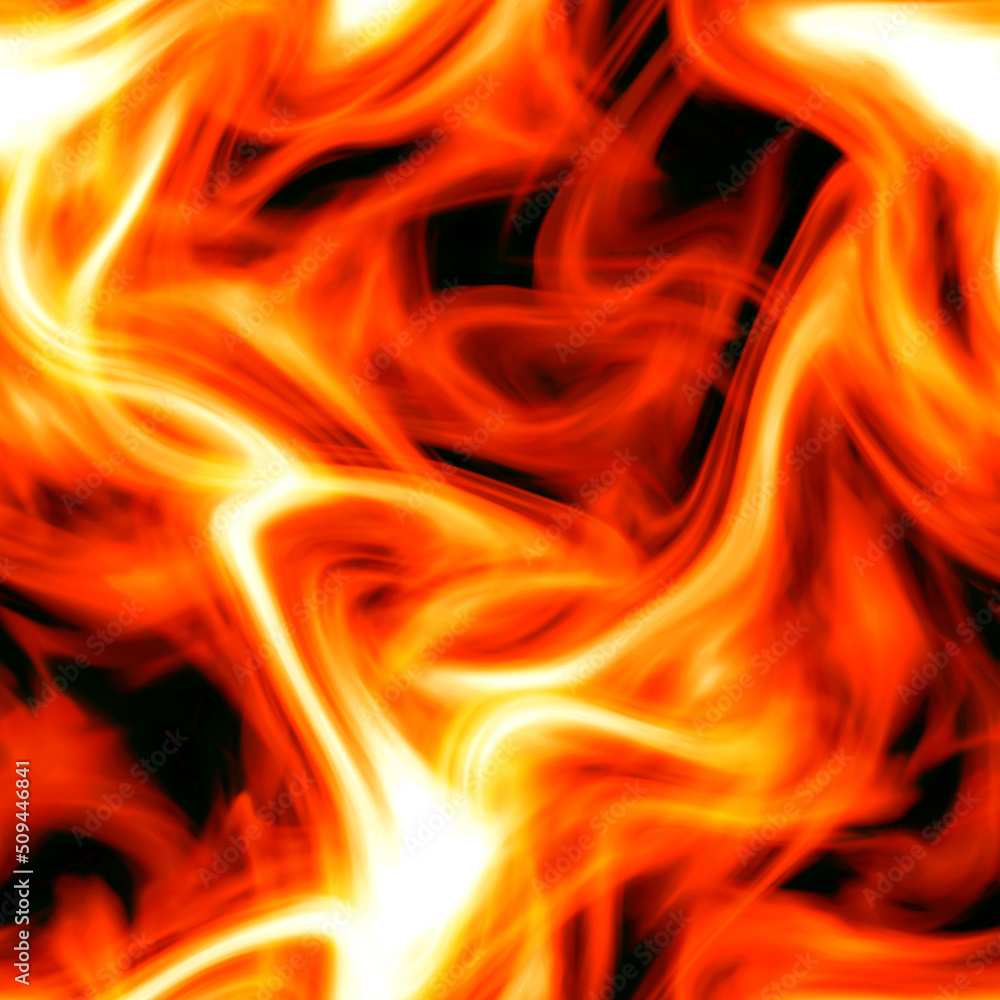 Seamless texture of fire. Flame background. Closeup firestorm wallpaper. Illustration ...