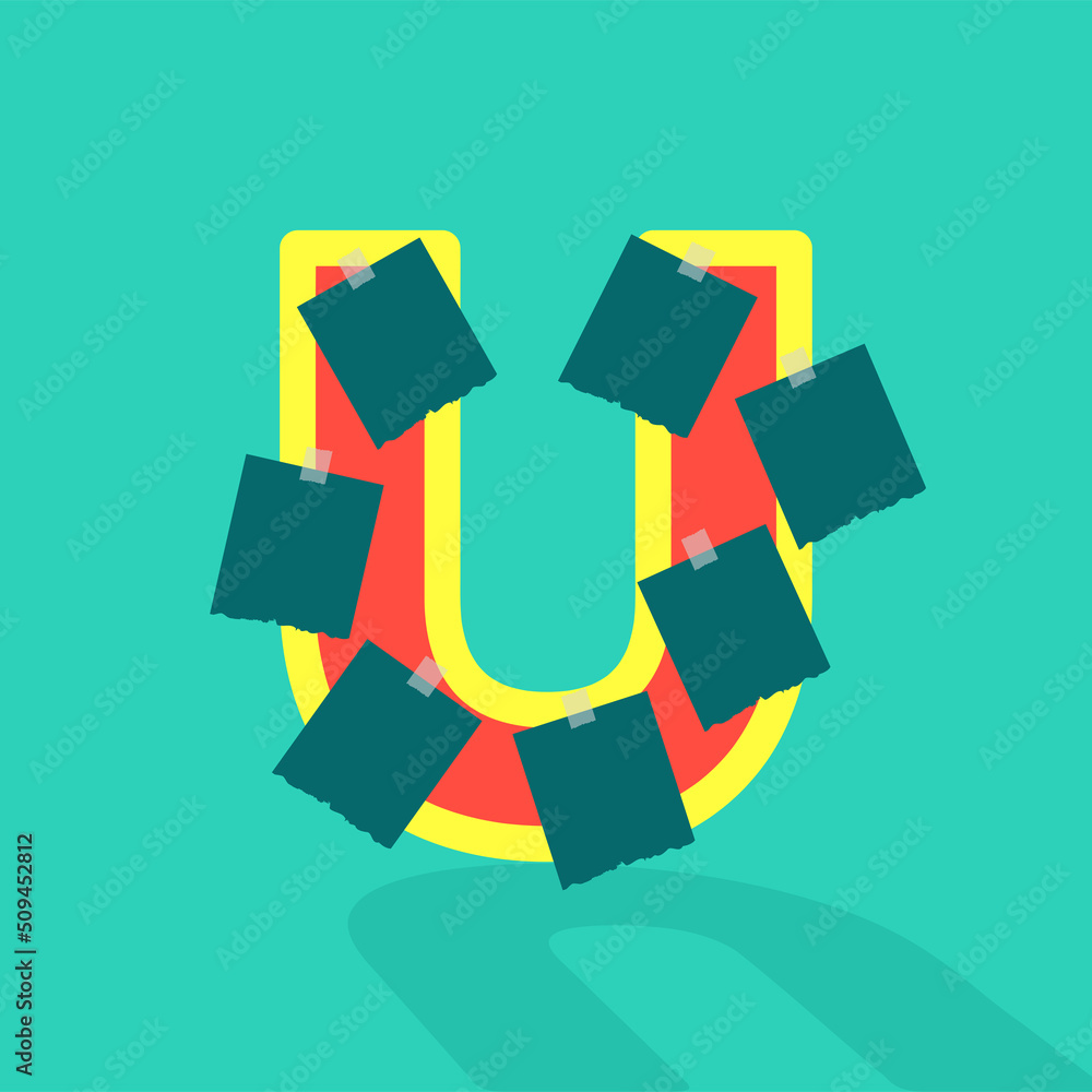 Sticky paper or image space on the letter U. photo collage and fun ...