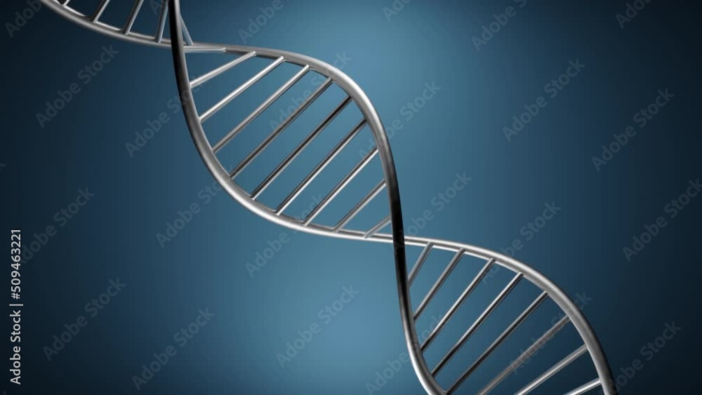 Blue background.Design.A bright iron spring that is made like atoms in ...