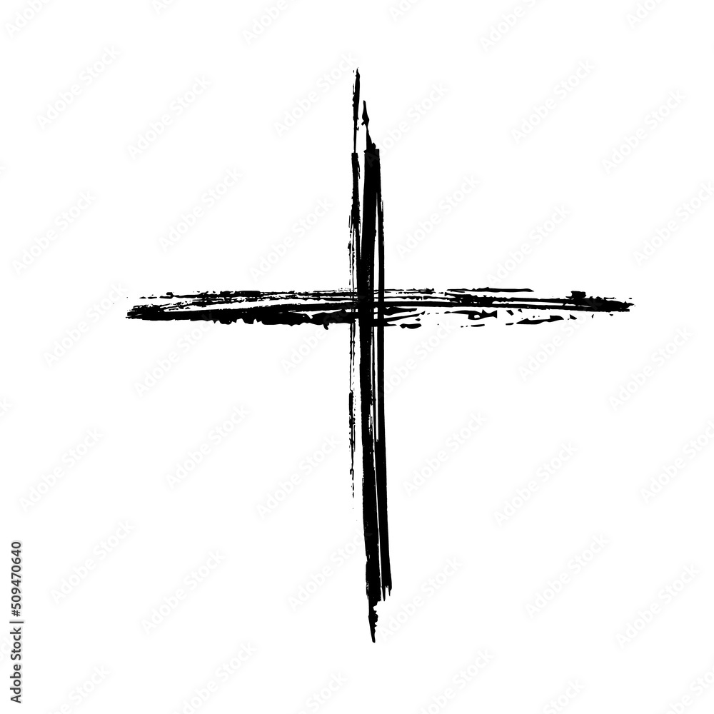 Black Cross. Religion. Vector illustration Stock Vector | Adobe Stock