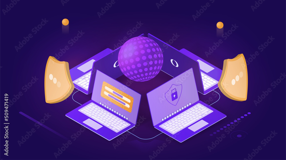 Data security concept. Digital system for protecting personal ...