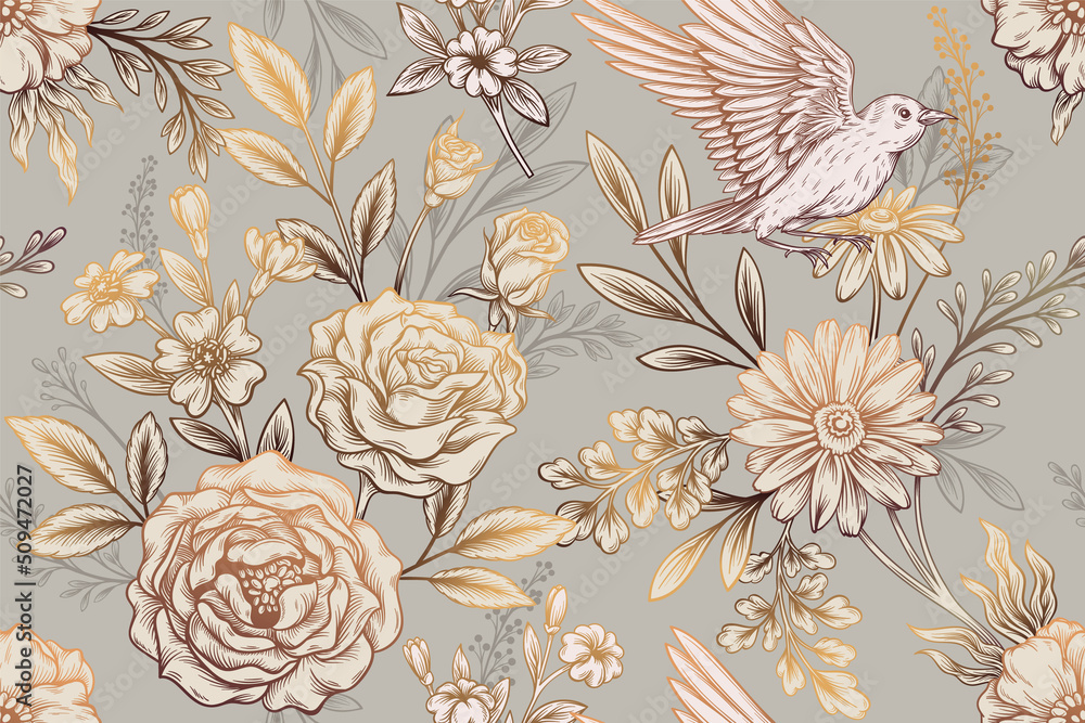 Seamless Vintage Flower Garden Pattern Background | Best Flower Site