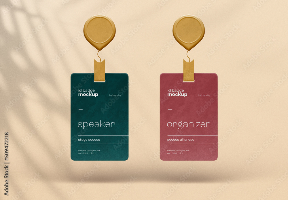 ID Card Mockup for Event Branding – Custom Badge Design Template for ...