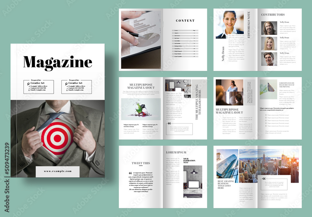 Magazine Layout Stock Template | Adobe Stock