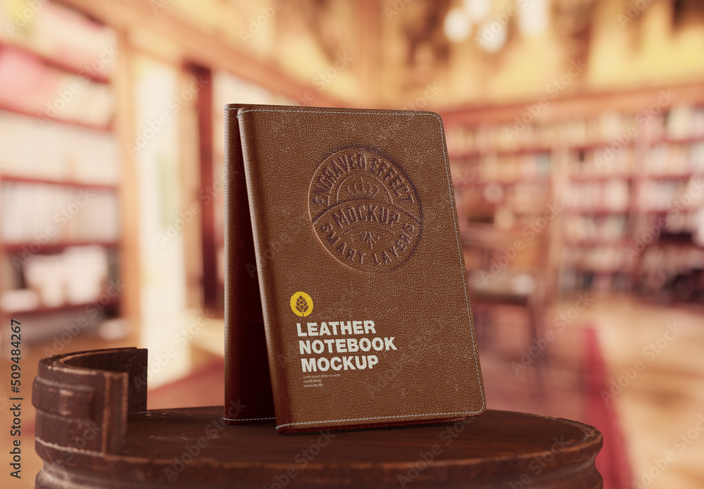 Leather Notebook Mockup Stock Template | Adobe Stock