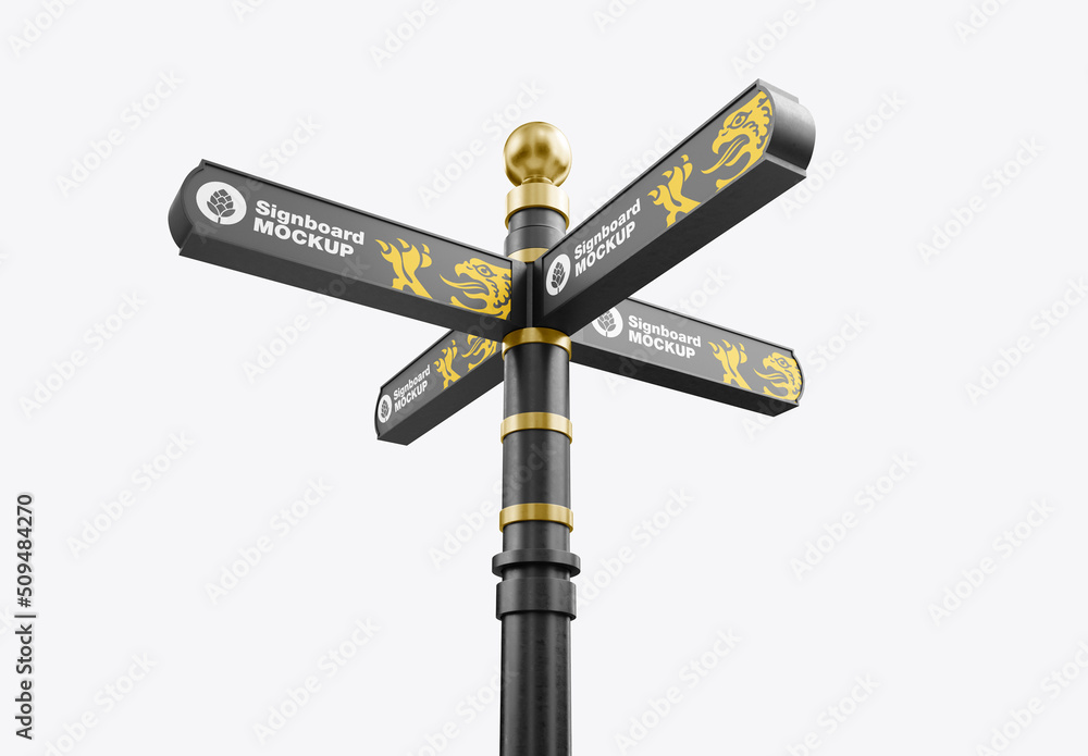 Directions Sign Mockup Stock Template | Adobe Stock