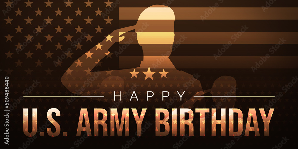 Happy United States Army birthday background with glowing text. Elegant ...