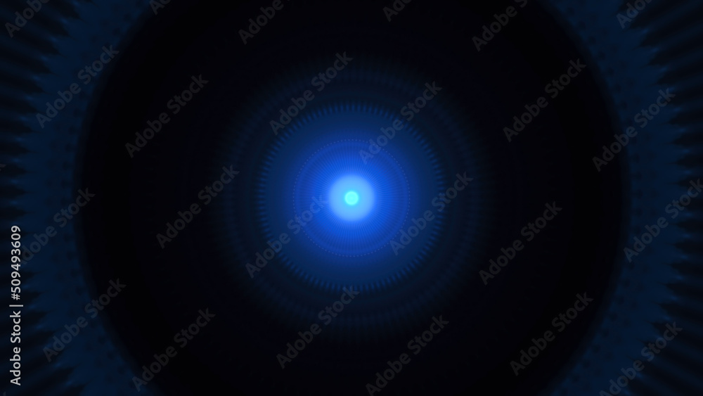 Abstract blue power and energy emitted from the central point ...