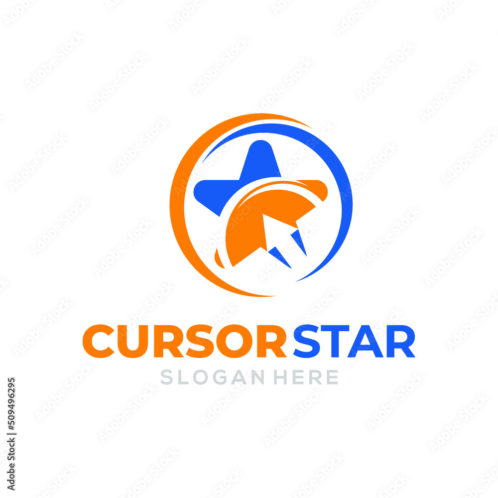 Cursor star logo vector, star and cursor concept logo Stock Vector ...