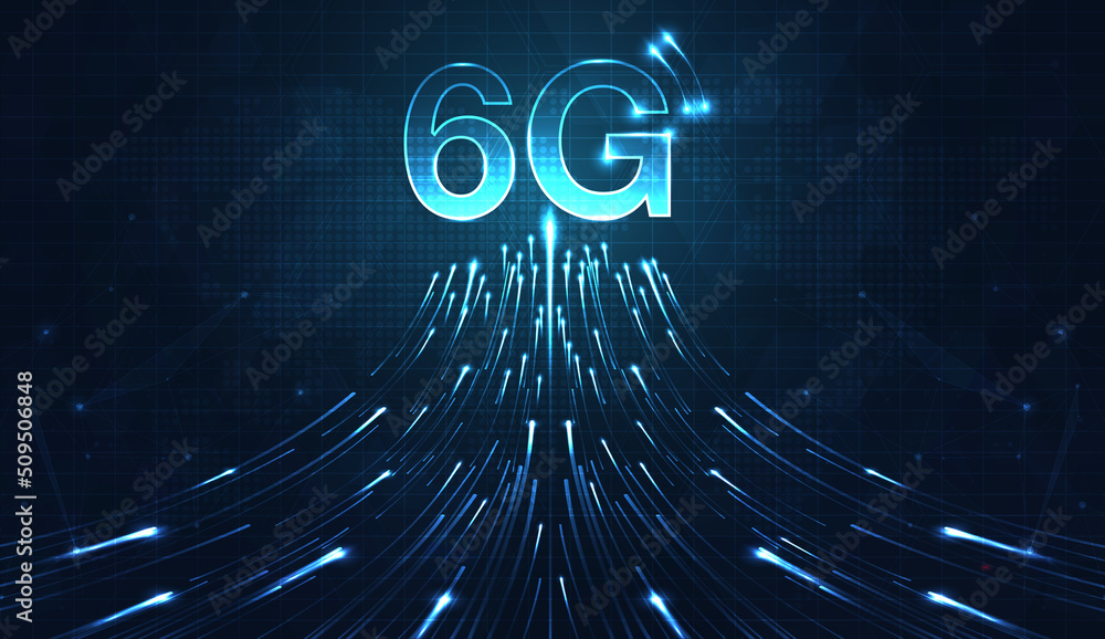6G technology concept. modern network connection concept background ...