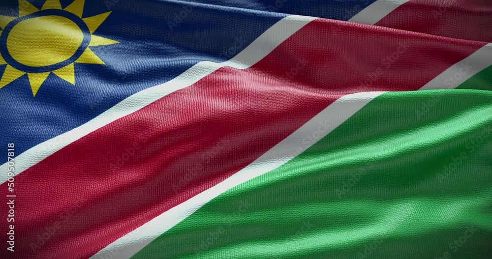 Namibia national flag waving background, 4k backdrop animation Stock ...