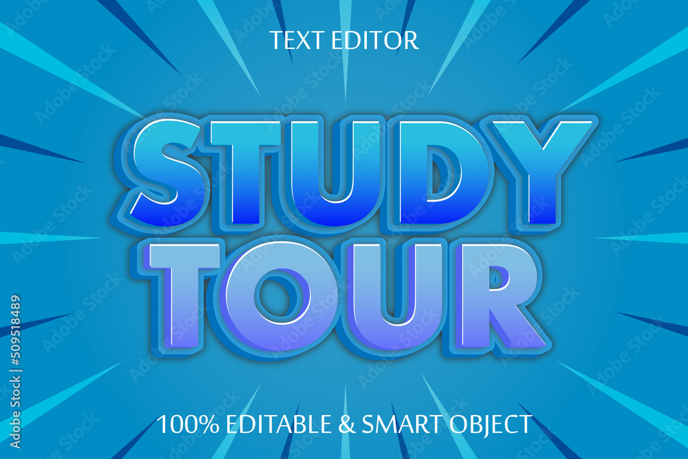 study tour 3 dimension emboss cartoon style Stock Vector | Adobe Stock