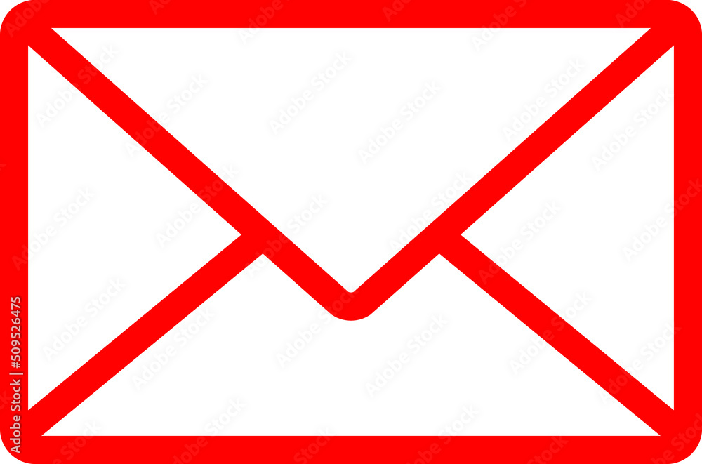 Red mail icon, envelope symbol vector Stock Vector | Adobe Stock