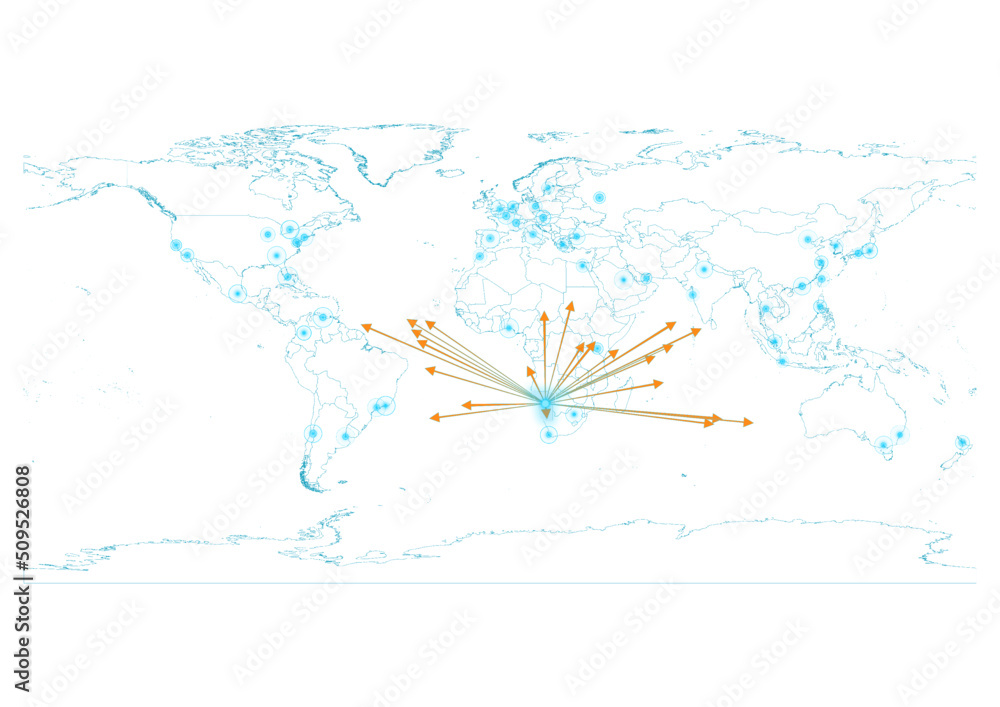 Export concept map for Namibia, vector Namibia map on white background ...