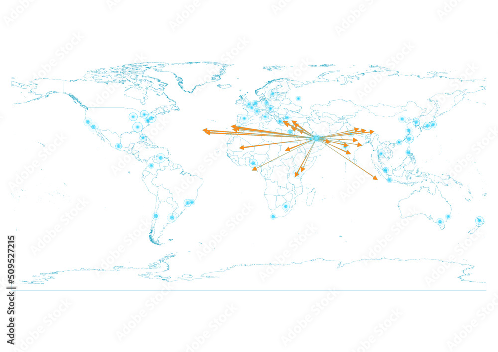 Export concept map for Qatar, vector Qatar map on white background ...