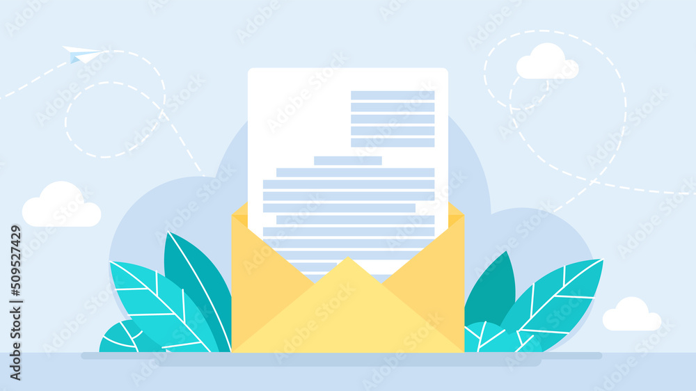 Envelope, Letter, Mail. Emailing concept background. Spam and SMS ...