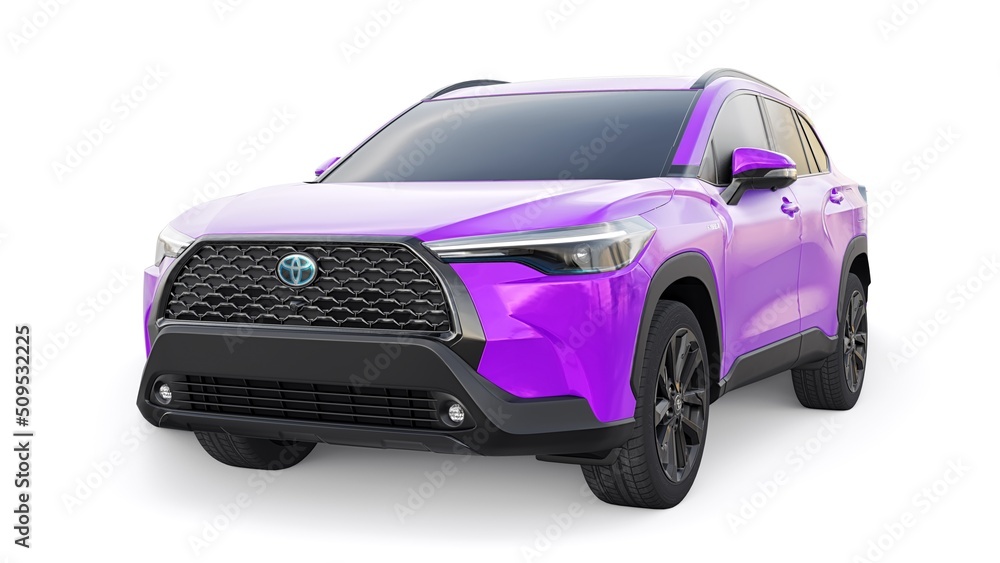 Tokyo, Japan. April 19, 2022: Toyota Corolla Cross 2020. Compact SUV ...